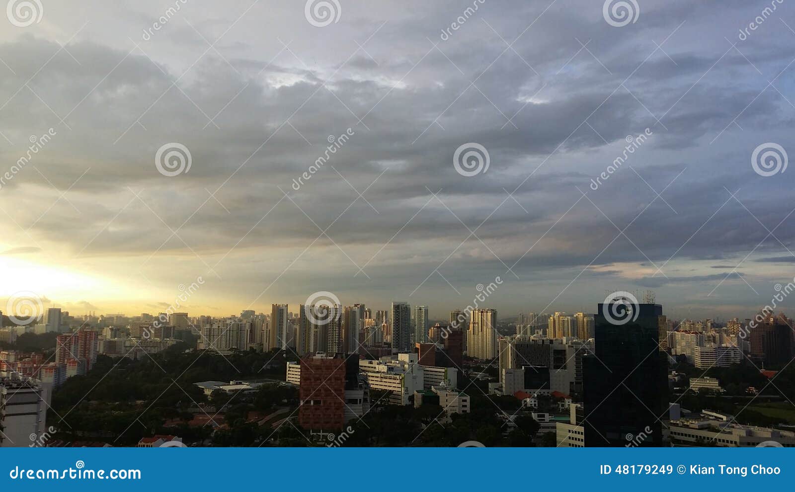 Sunset stock image. Image of city, phenomenon, evening - 48179249