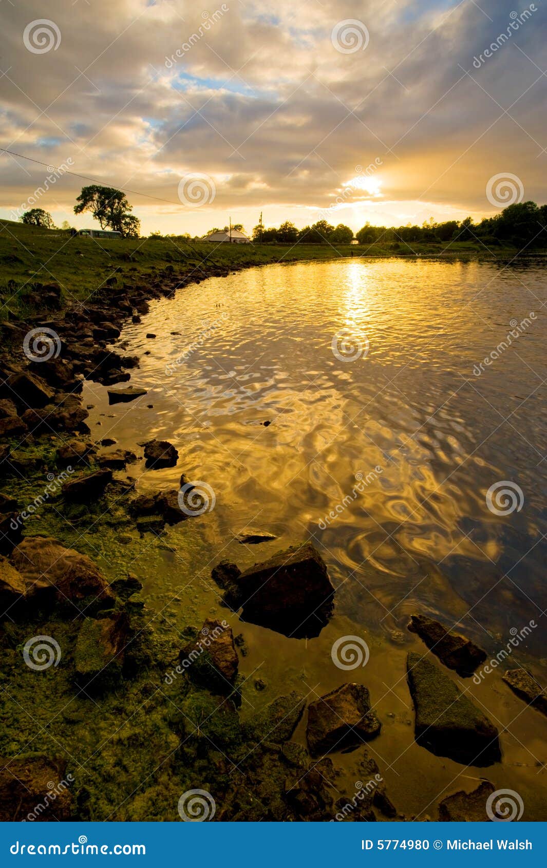 Sunset on the Shannon stock photo. Image of lake, estuary - 5774980