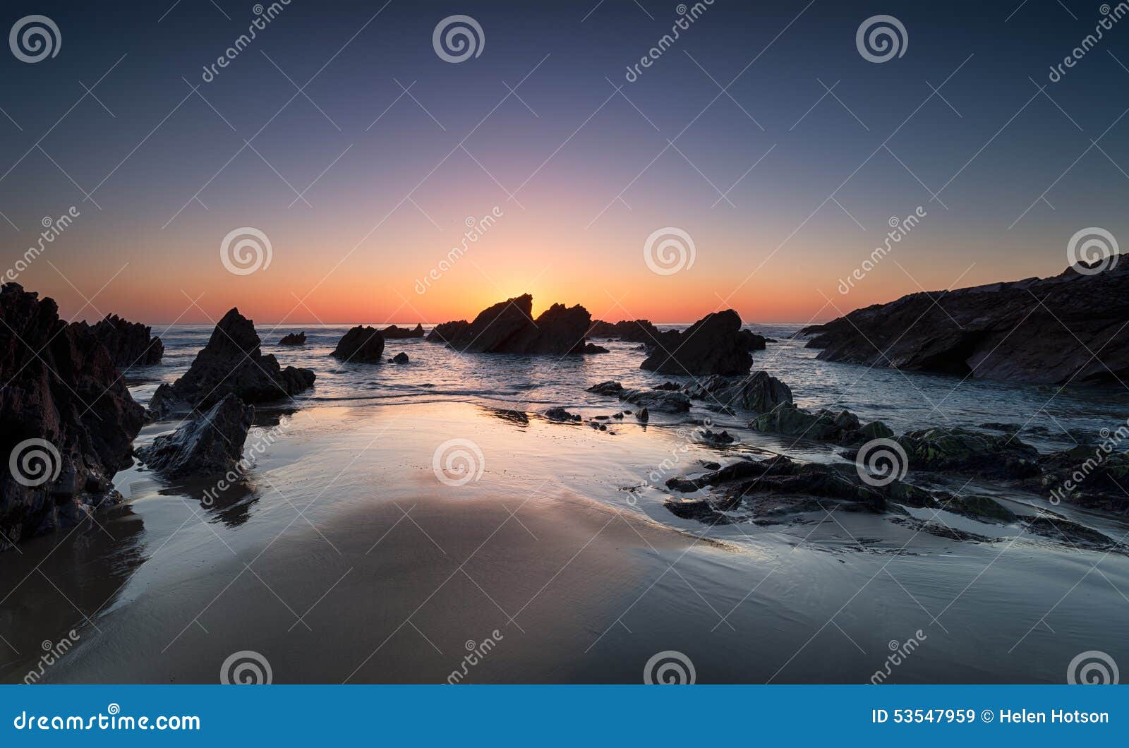Sunset at Sharrow Point stock image. Image of ocean, seascape - 53547959