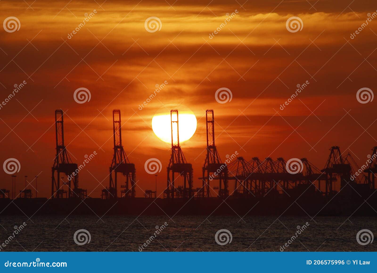 The Sunset of Shekou Container Terminals 1 July 2006 Stock Photo ...