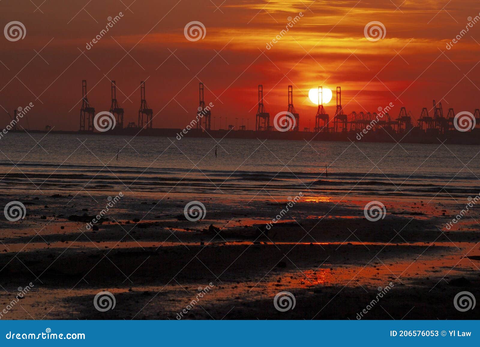 The Sunset of Shekou Container Terminals 1 July 2006 Stock Image ...