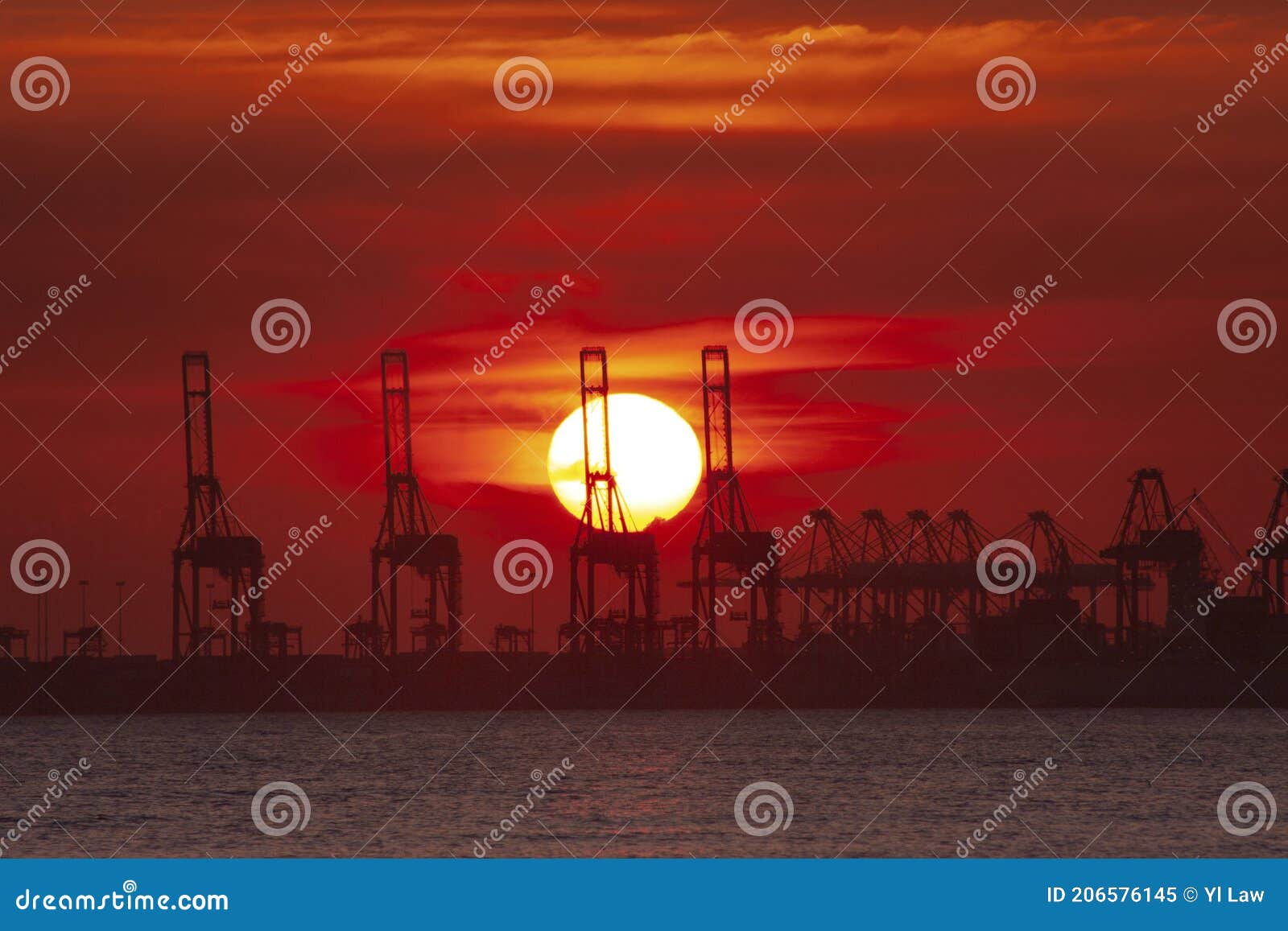 The Sunset of Shekou Container Terminals 1 July 2006 Stock Image ...