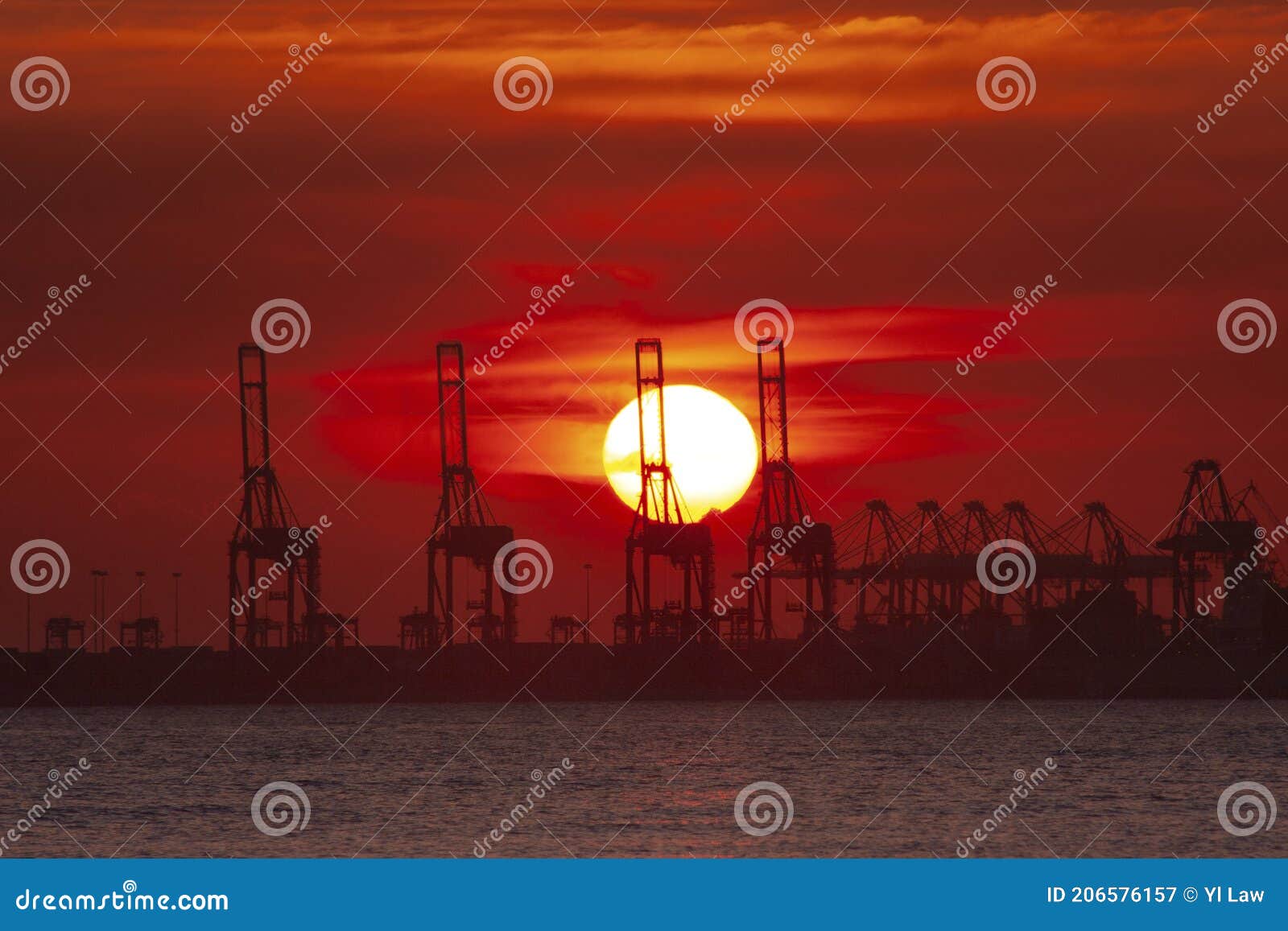 The Sunset of Shekou Container Terminals 1 July 2006 Stock Image ...