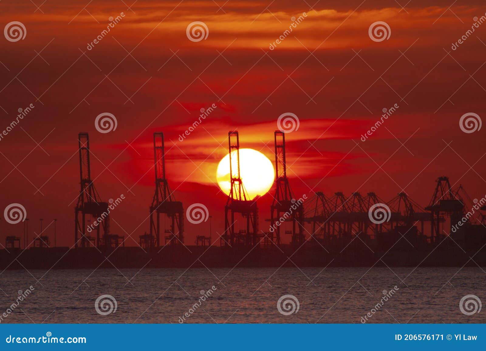 The Sunset of Shekou Container Terminals 1 July 2006 Stock Image ...