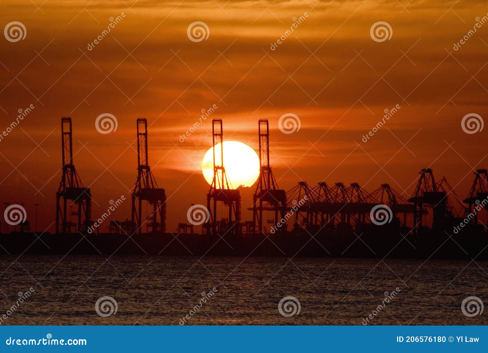 The Sunset of Shekou Container Terminals 1 July 2006 Stock Photo ...