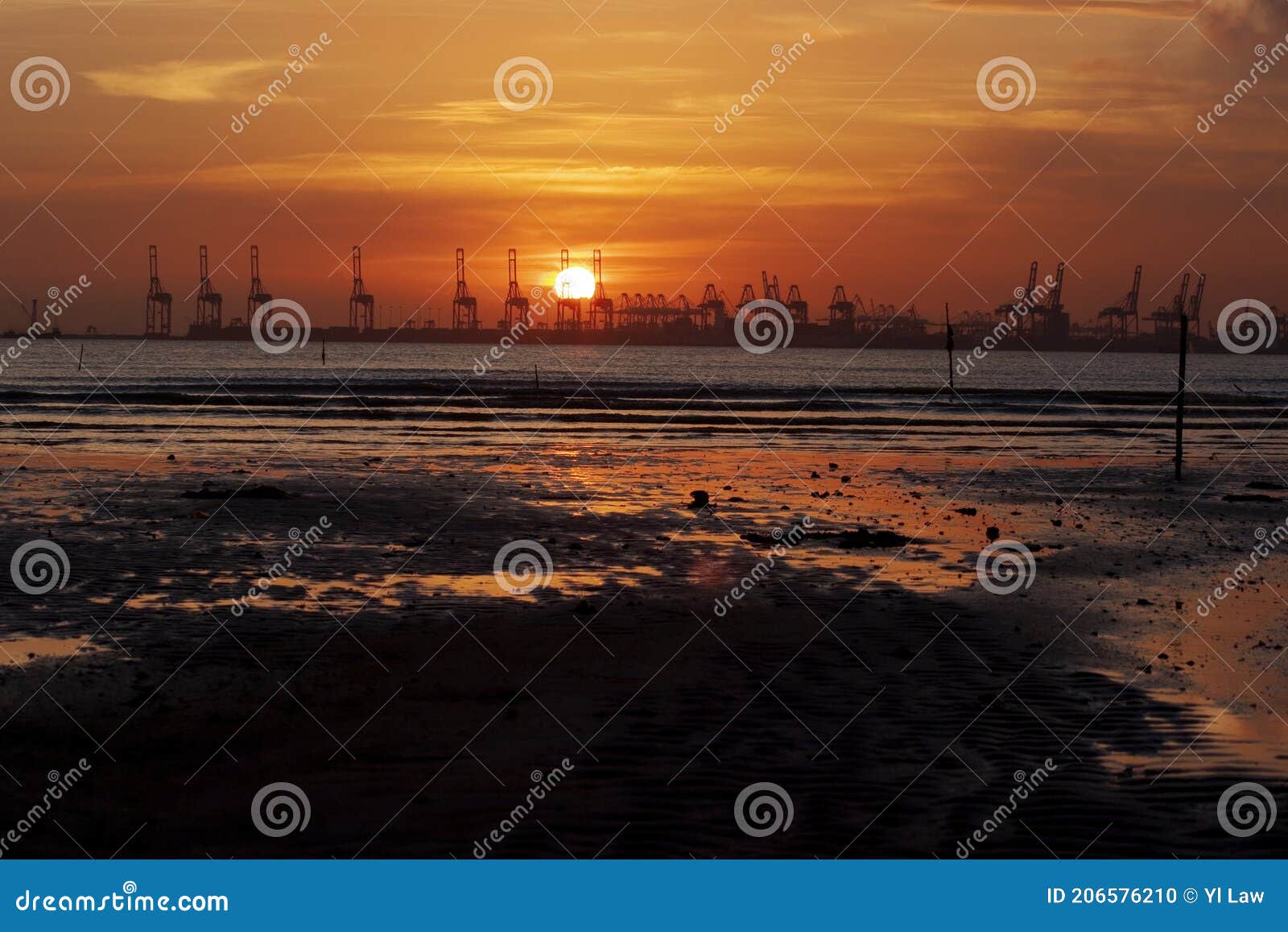The Sunset of Shekou Container Terminals 1 July 2006 Stock Photo ...