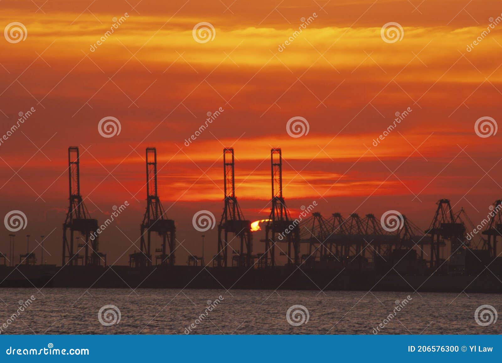 The Sunset of Shekou Container Terminals 1 July 2006 Stock Photo ...