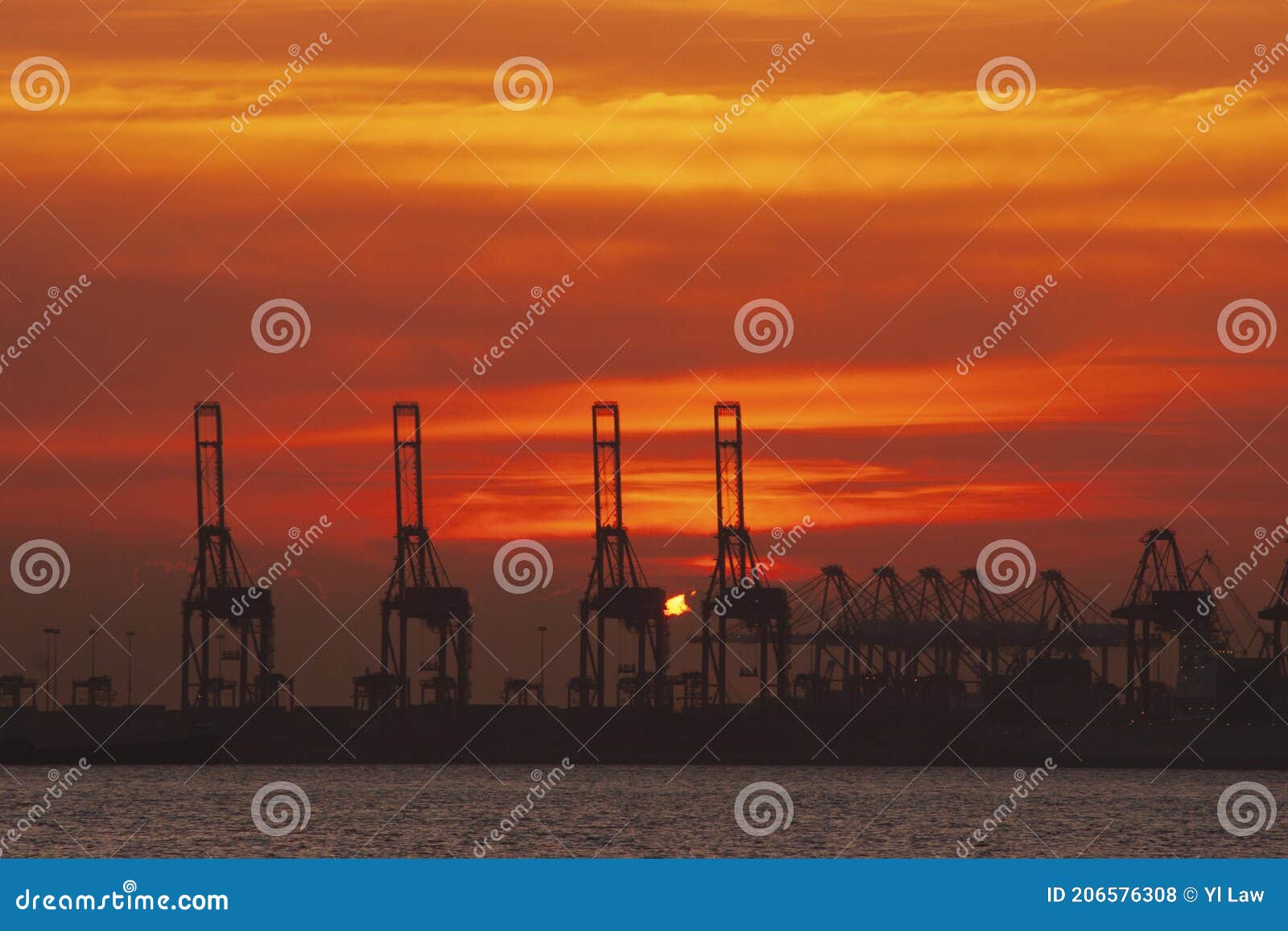 The Sunset of Shekou Container Terminals 1 July 2006 Stock Photo ...