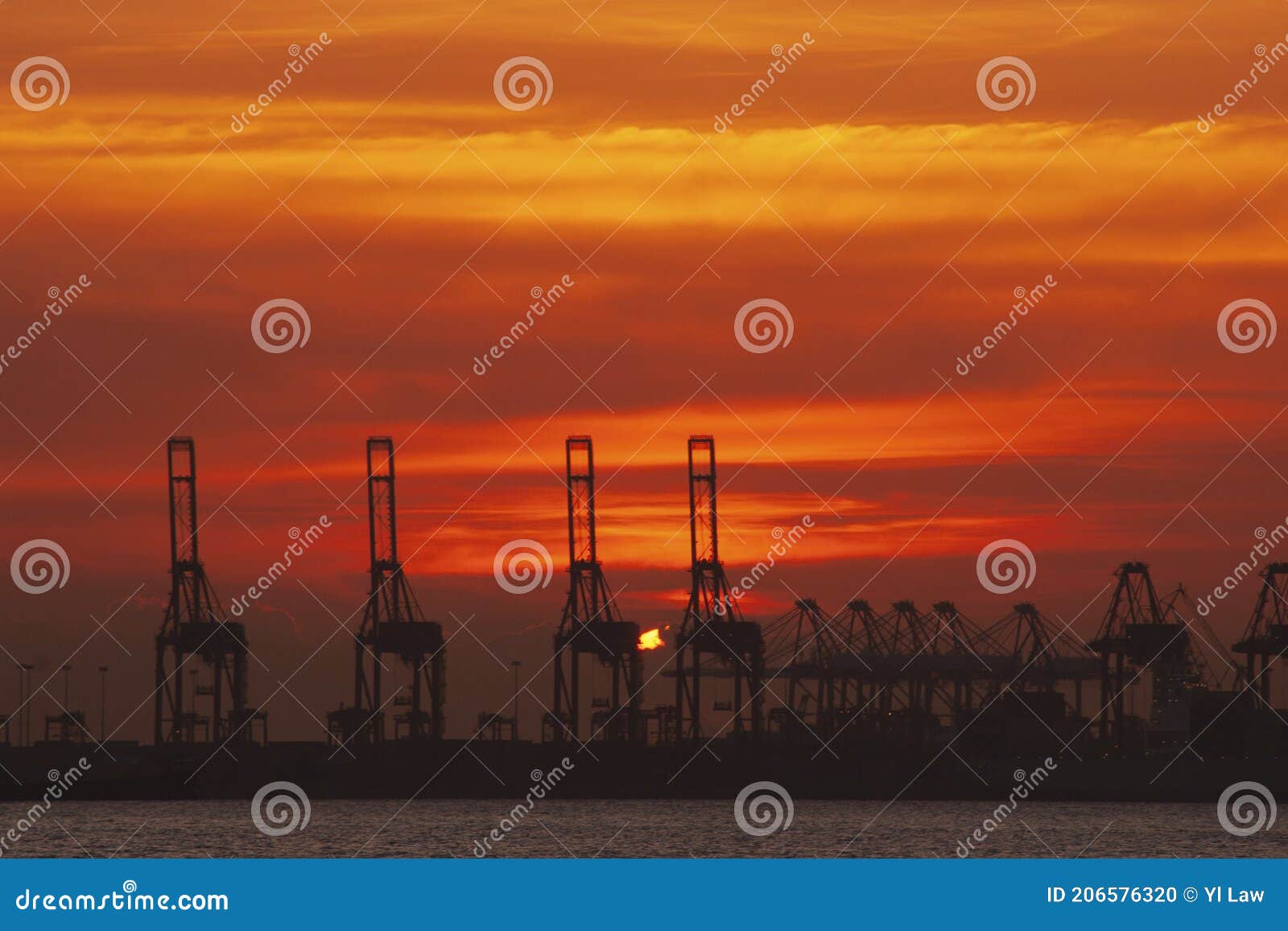 The Sunset of Shekou Container Terminals 1 July 2006 Stock Photo ...