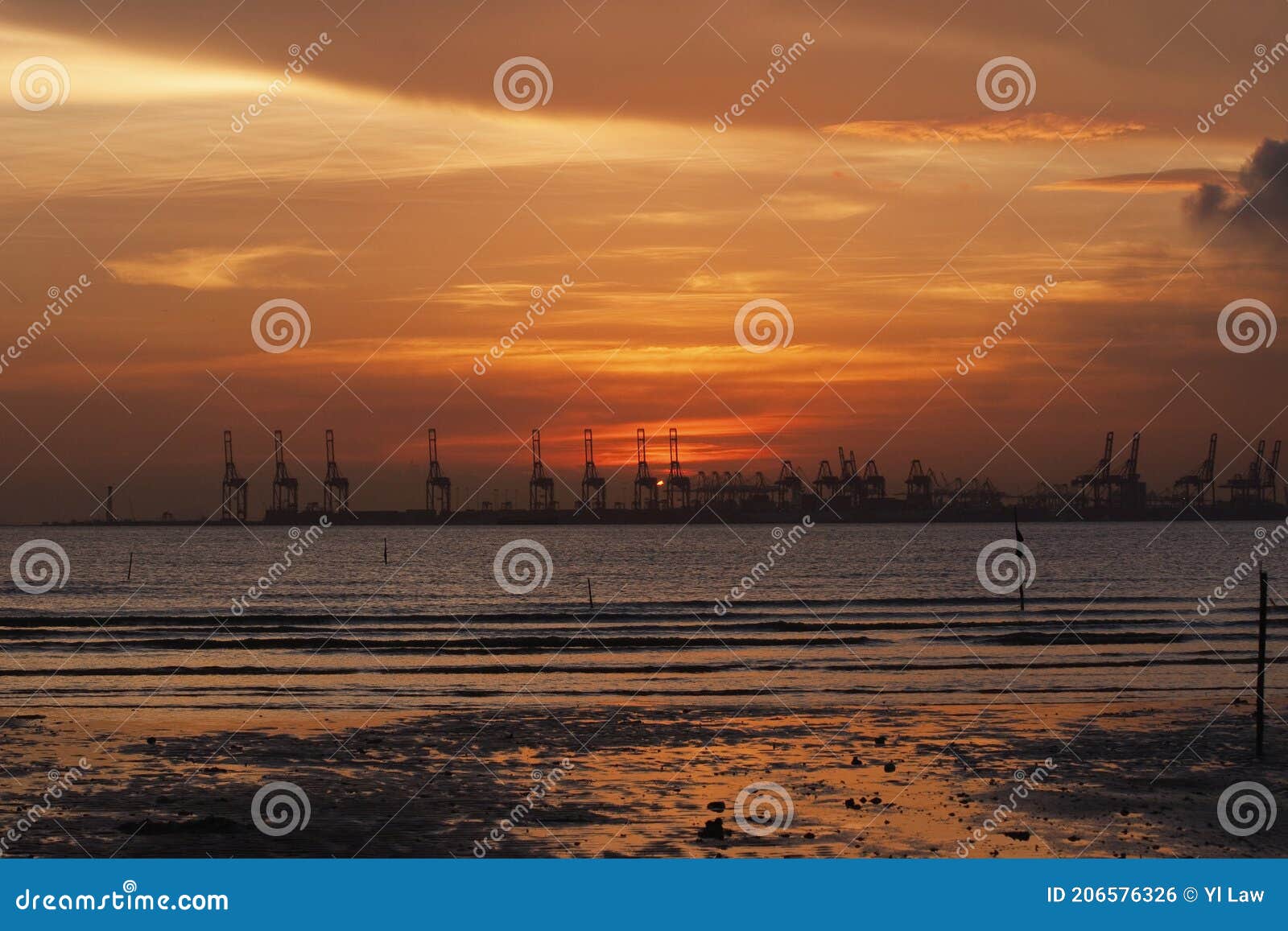 The Sunset of Shekou Container Terminals 1 July 2006 Stock Photo ...