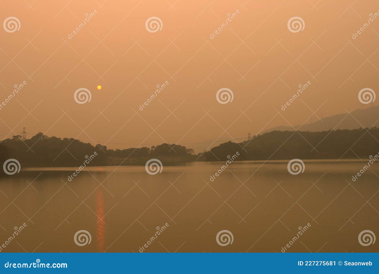 A Sunset at Shing Mun Reservoir, Hk Stock Image - Image of lake, beauty ...