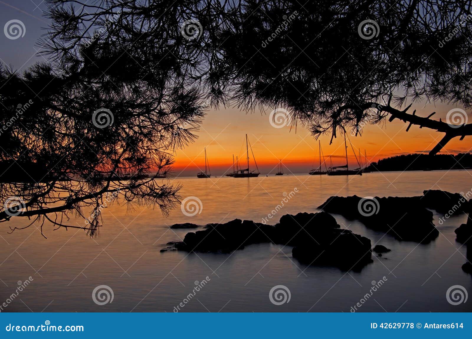 Sunset ships stock photo. Image of evening, twilight - 42629778