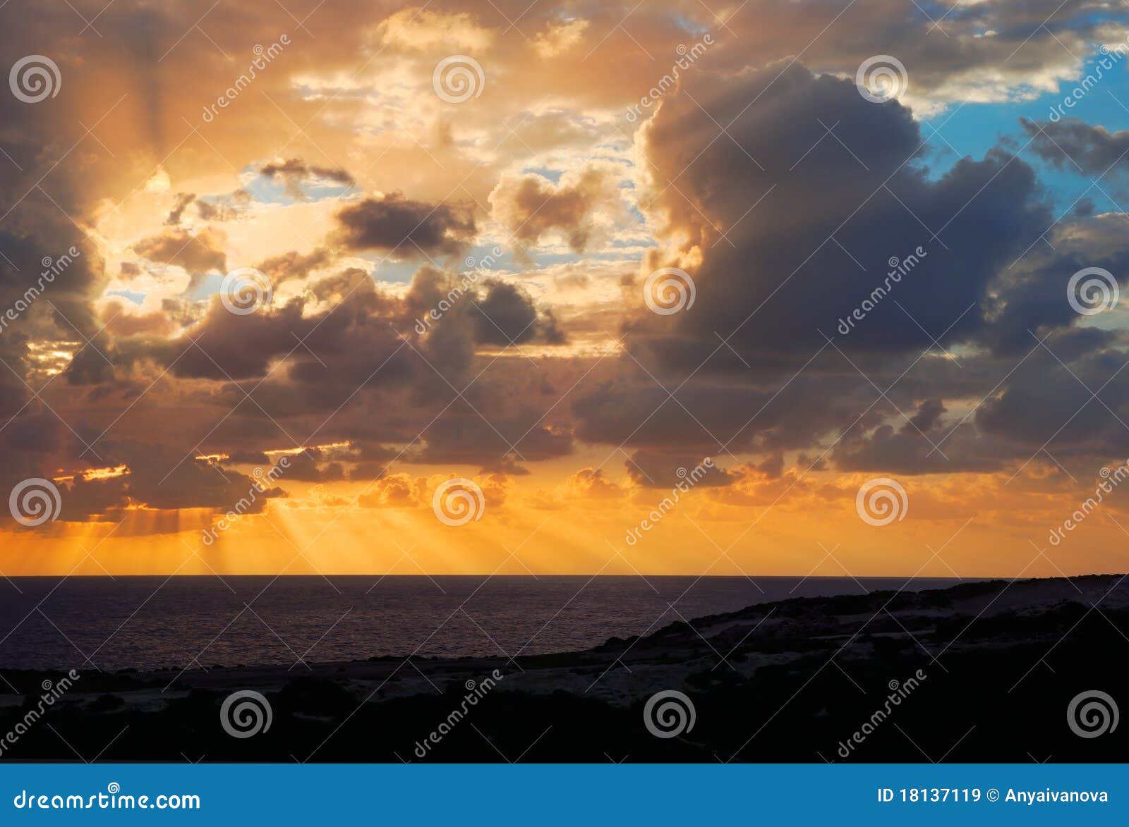 Sunset from the Shore of Gozo Island, Malta Stock Image - Image of ...