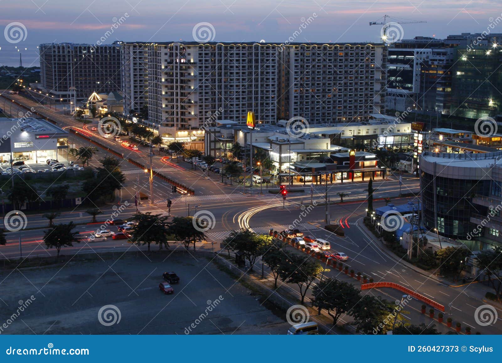 Sunset Shot of a Busy Intersection at Pasay City, Philippines Editorial ...