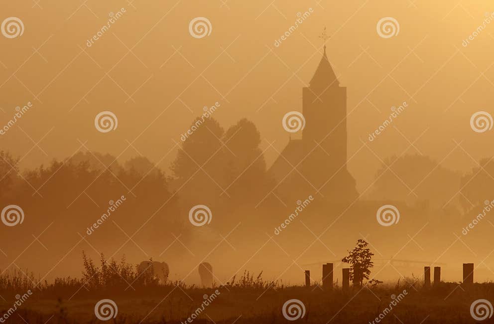 Sunset silhouette church stock photo. Image of landscape - 3332364