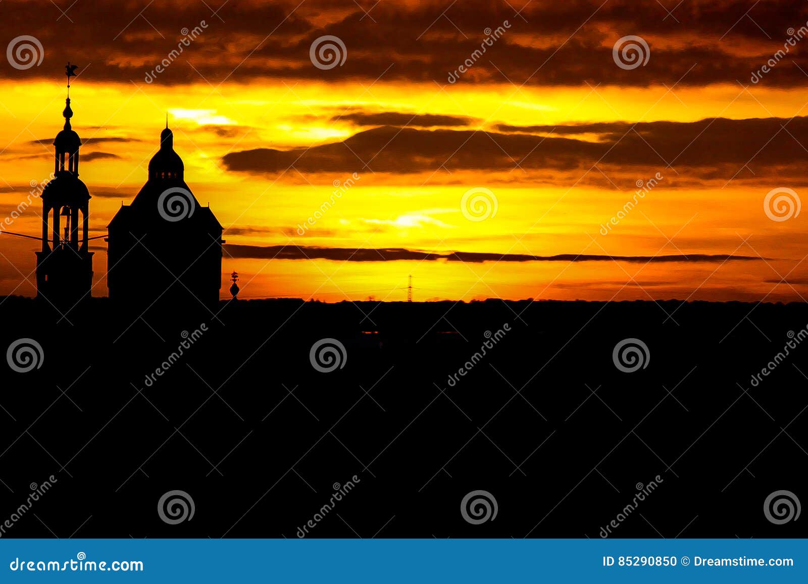 Sunset Silhouette in Groningen Stock Photo - Image of sunset ...