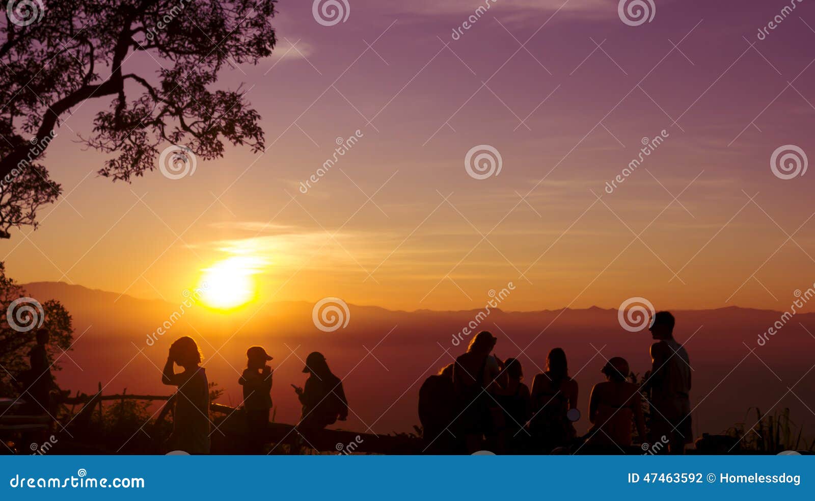 Sunset silhouette people stock photo. Image of happy - 47463592