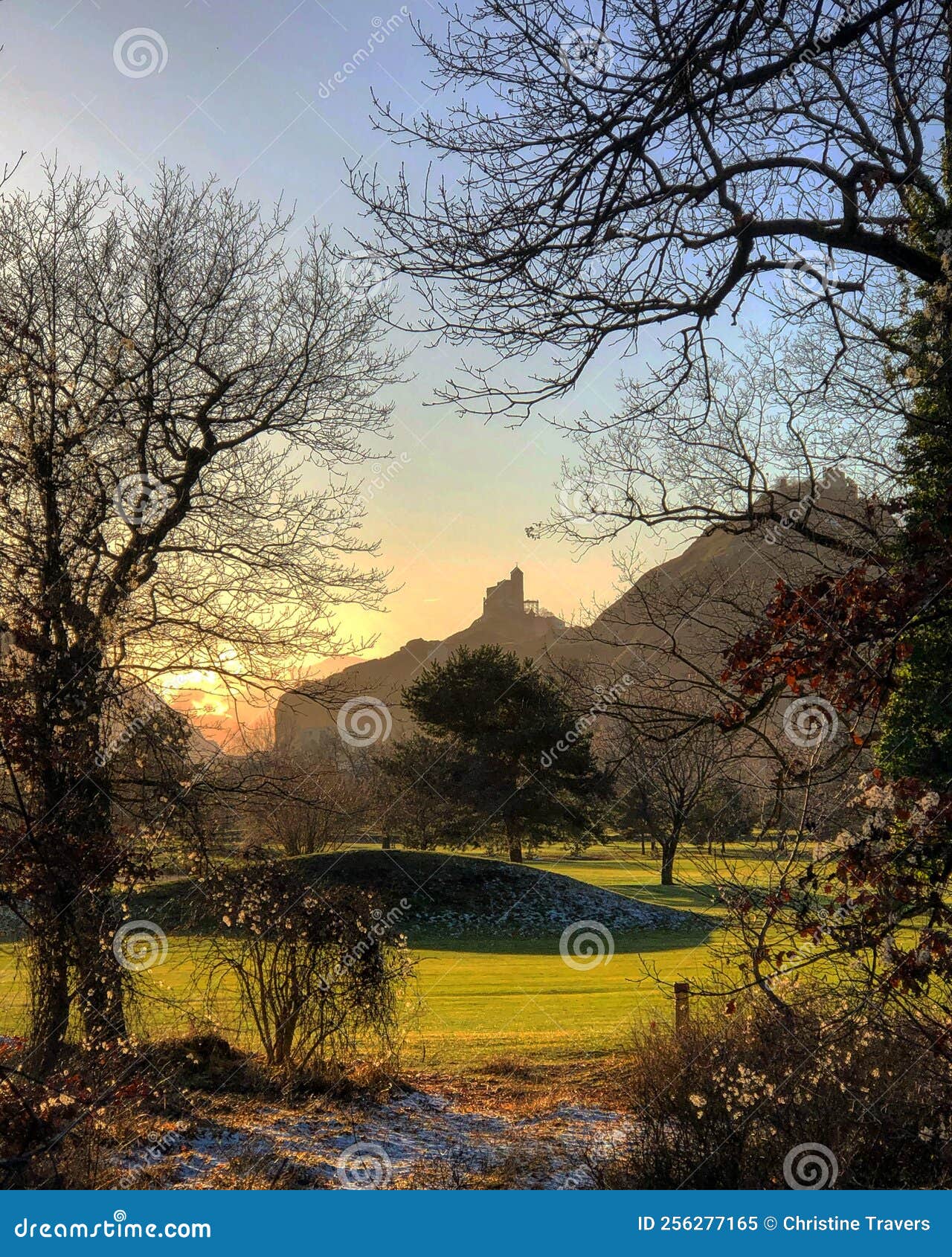 ValÃ¨re Castle View from the Golf Course Stock Image - Image of sion ...