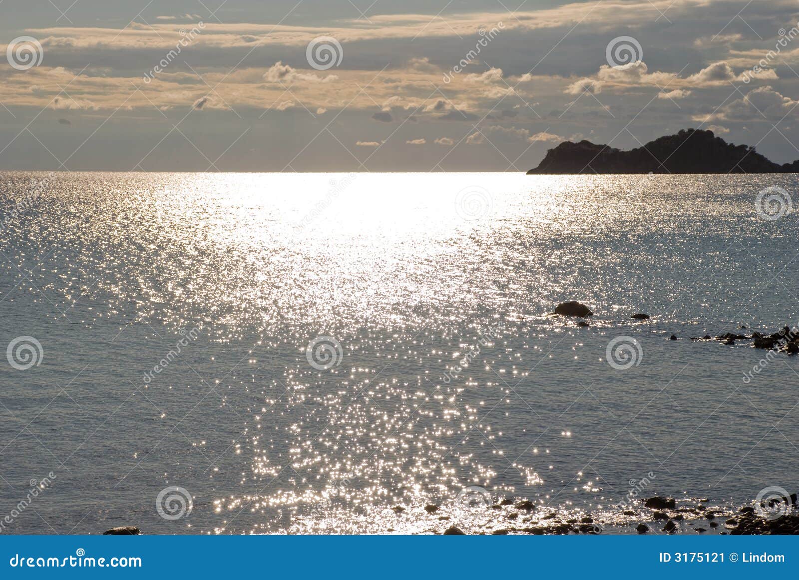 Sunset in Skala Potamia stock image. Image of mediterranean - 3175121