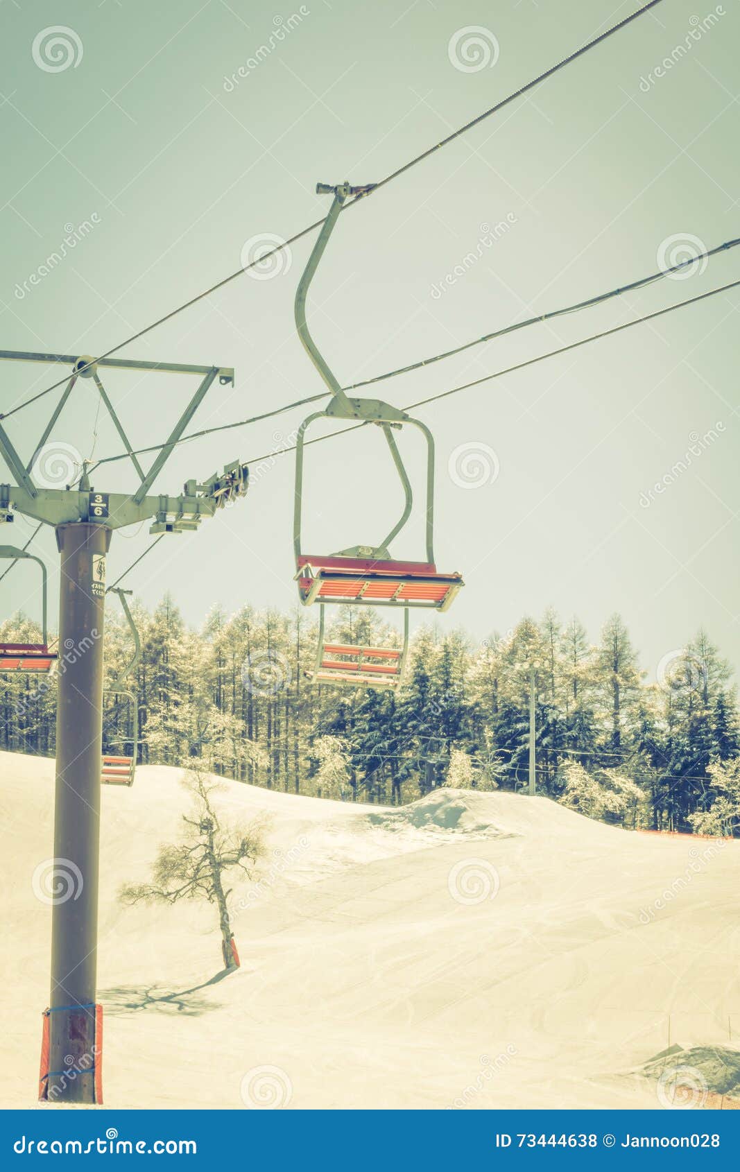 Sunset and Ski Lift Going Over the Mountain ( Filtered Image Pr Stock ...