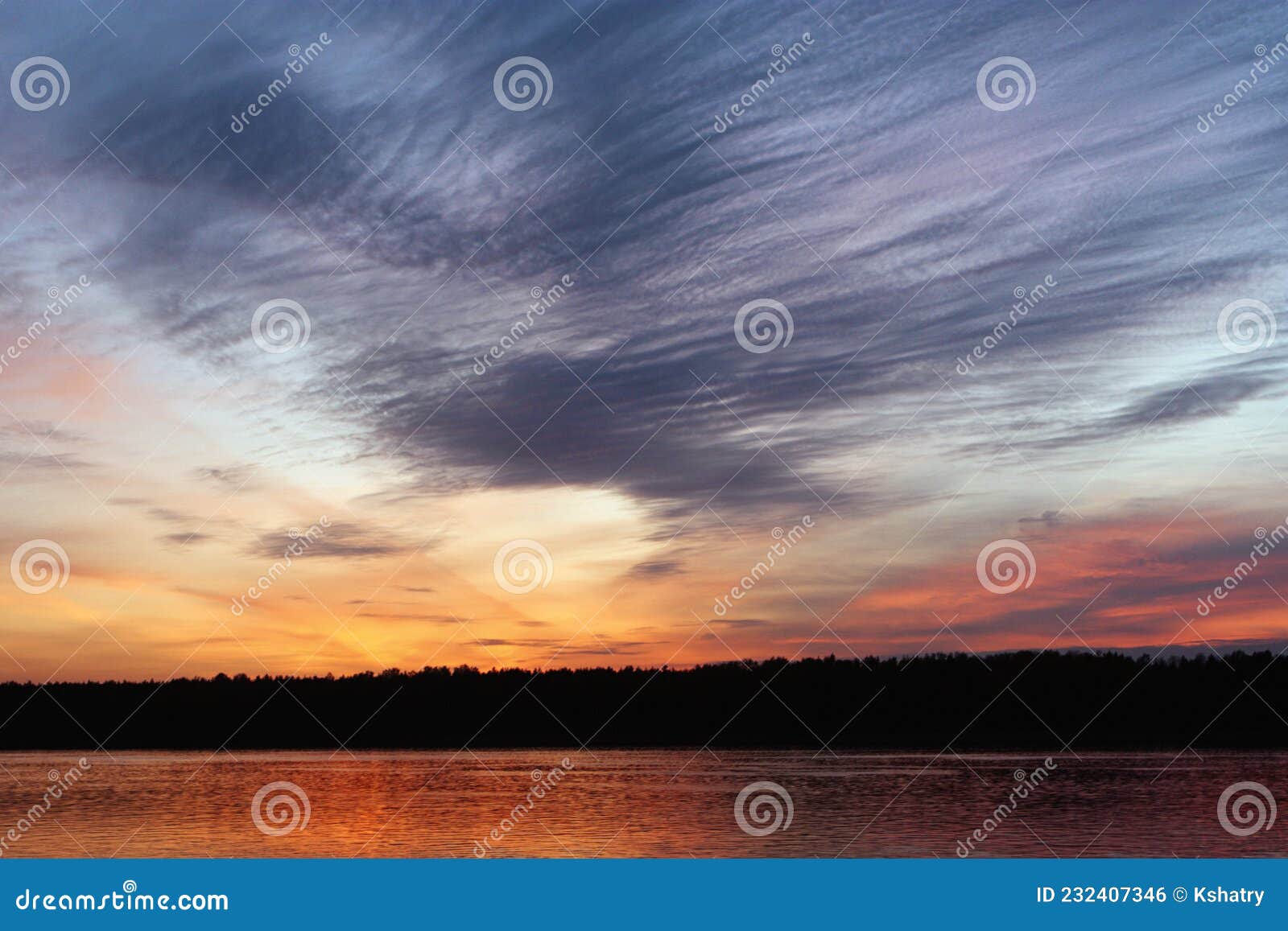 Sunset Skies Over the Water Stock Photo - Image of nature, yellow ...