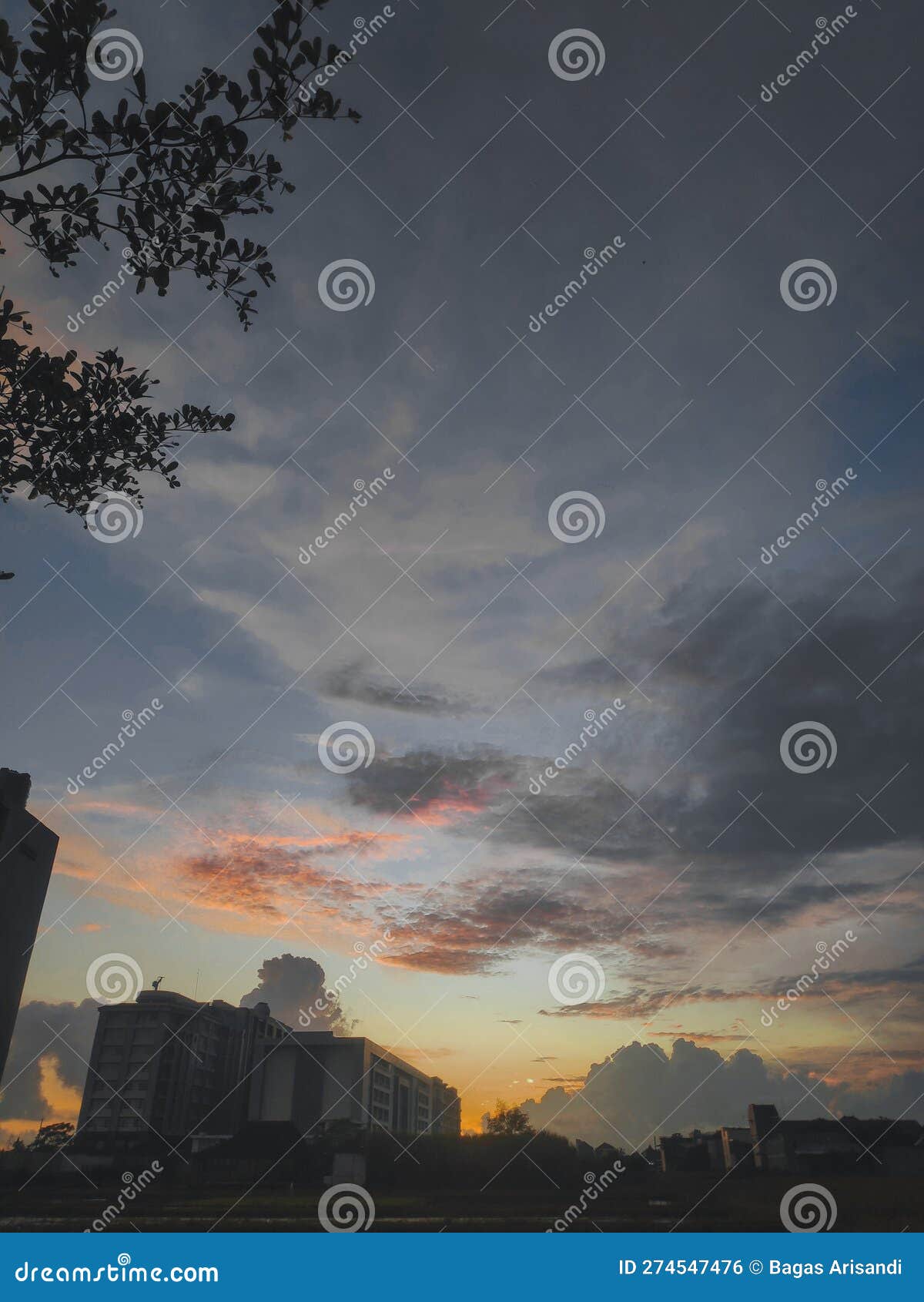 Sunset Sky in Afternoon Behind the Building Stock Photo - Image of ...