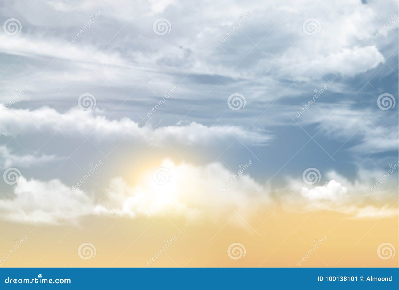 Sunset Sky Background with Transparent Clouds. Stock Vector ...
