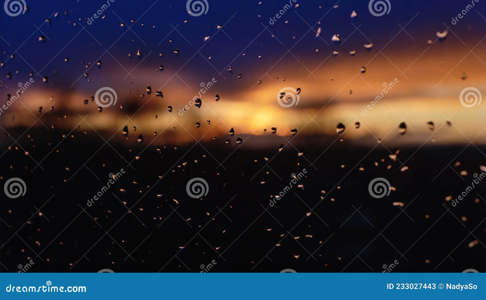 Sunset Sky Behind the Window after Rain Stock Image - Image of texture ...