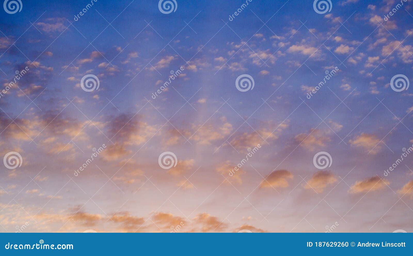Sunset Sky with Blue and Orange Cloud Patterns Stock Photo - Image of ...