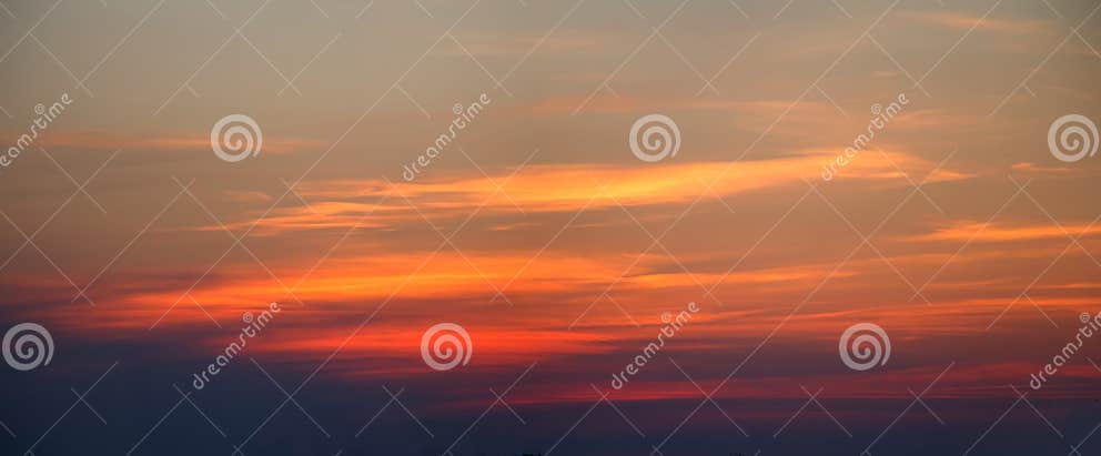 The Sunset Sky is Red-orange. Stock Photo - Image of background ...