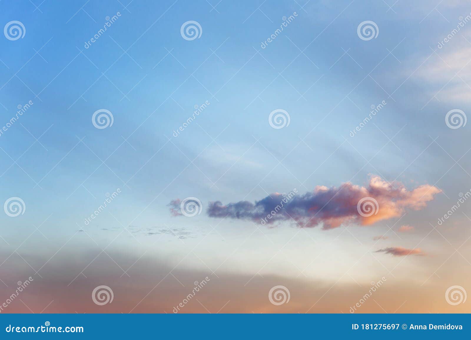 Sunset Sky with Changing Colors. Warm, Toned-down, Landscape Stock ...