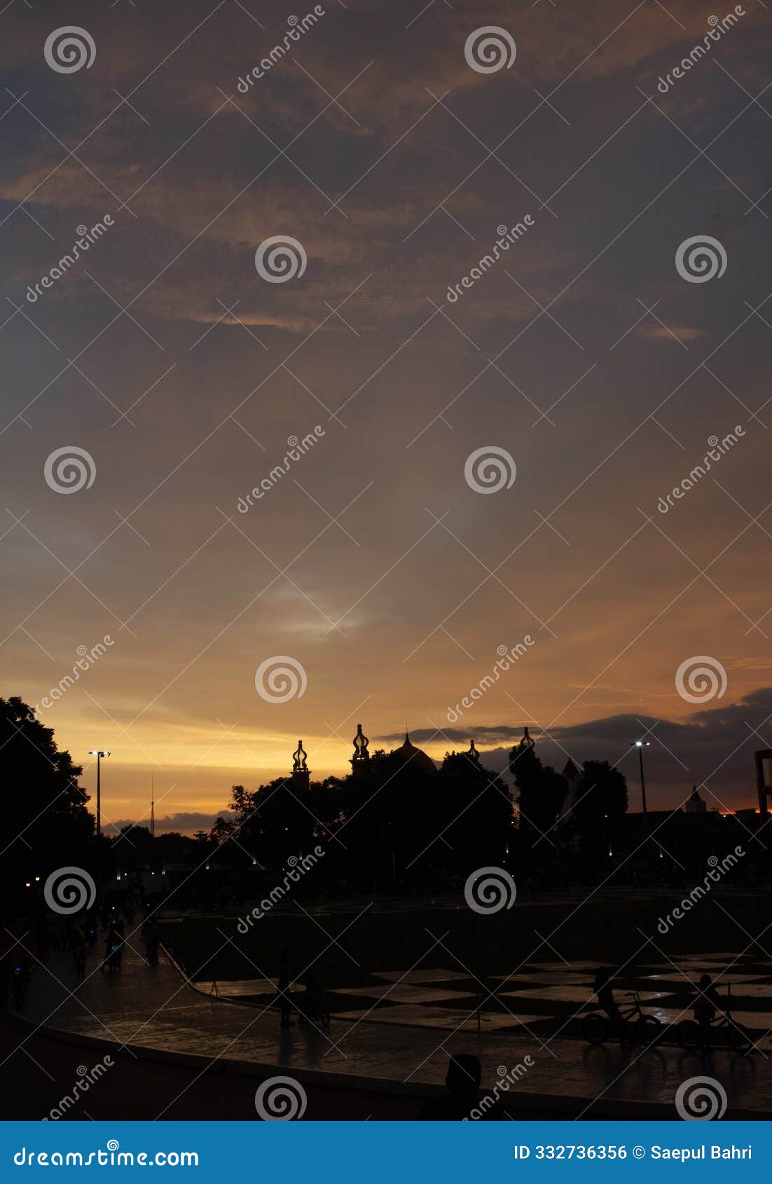 Sunset Sky Cloud on Twilight at the Merdeka Square, Sukabumi City Stock ...