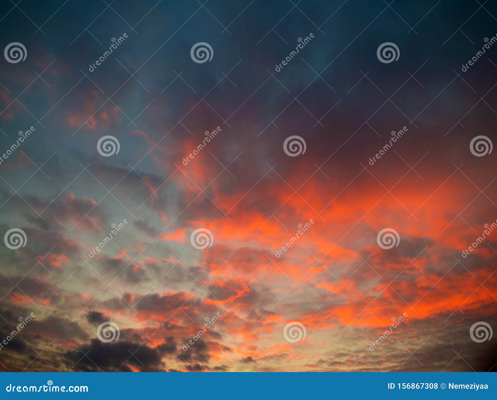 Sunset sky clouds stock photo. Image of morning, nature - 156867308