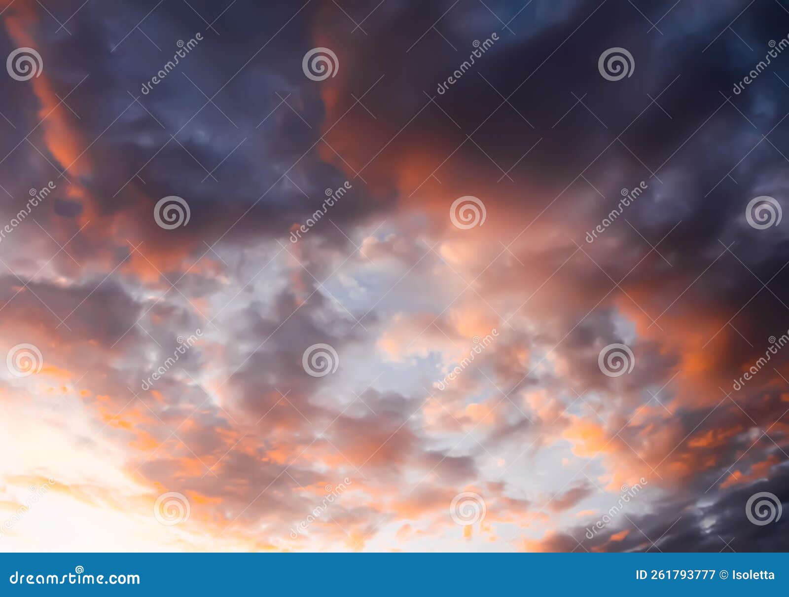 Sunset Sky with Clouds. Dramatic Summer Evening Landscape Stock Image ...