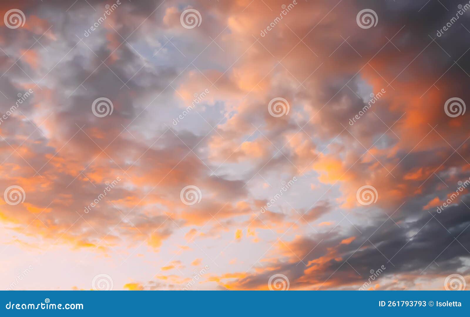 Sunset Sky with Clouds. Dramatic Summer Evening Landscape Stock Image ...