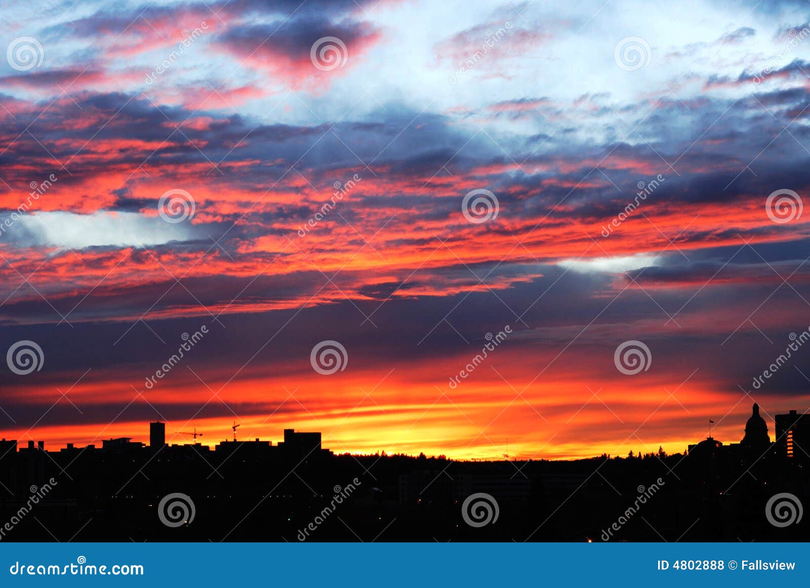 Sunset Sky and Clouds in Edmonton Stock Photo - Image of background ...
