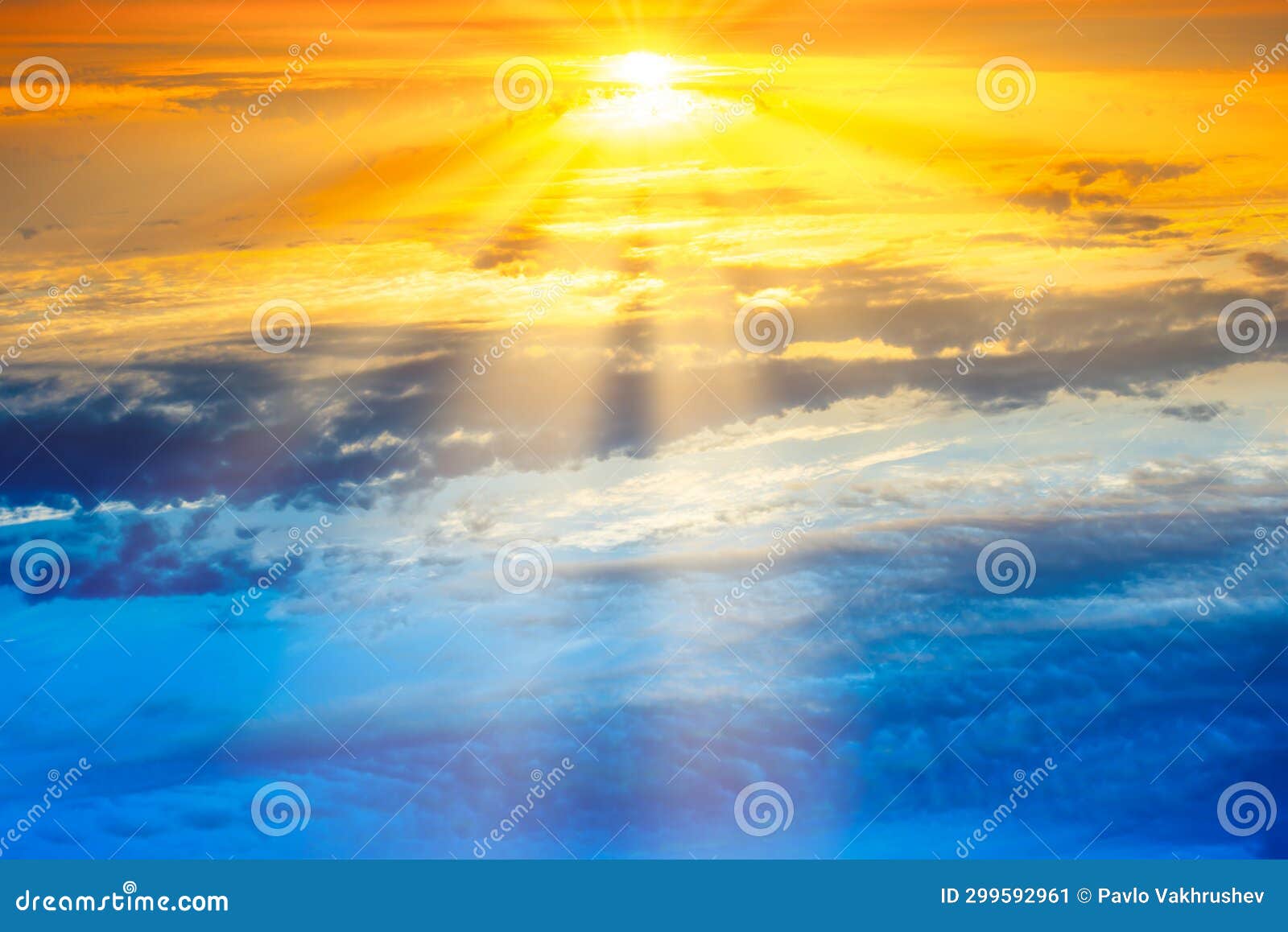 Sunset Sky with Sunset Clouds and Sun Rays Stock Image - Image of cloud ...