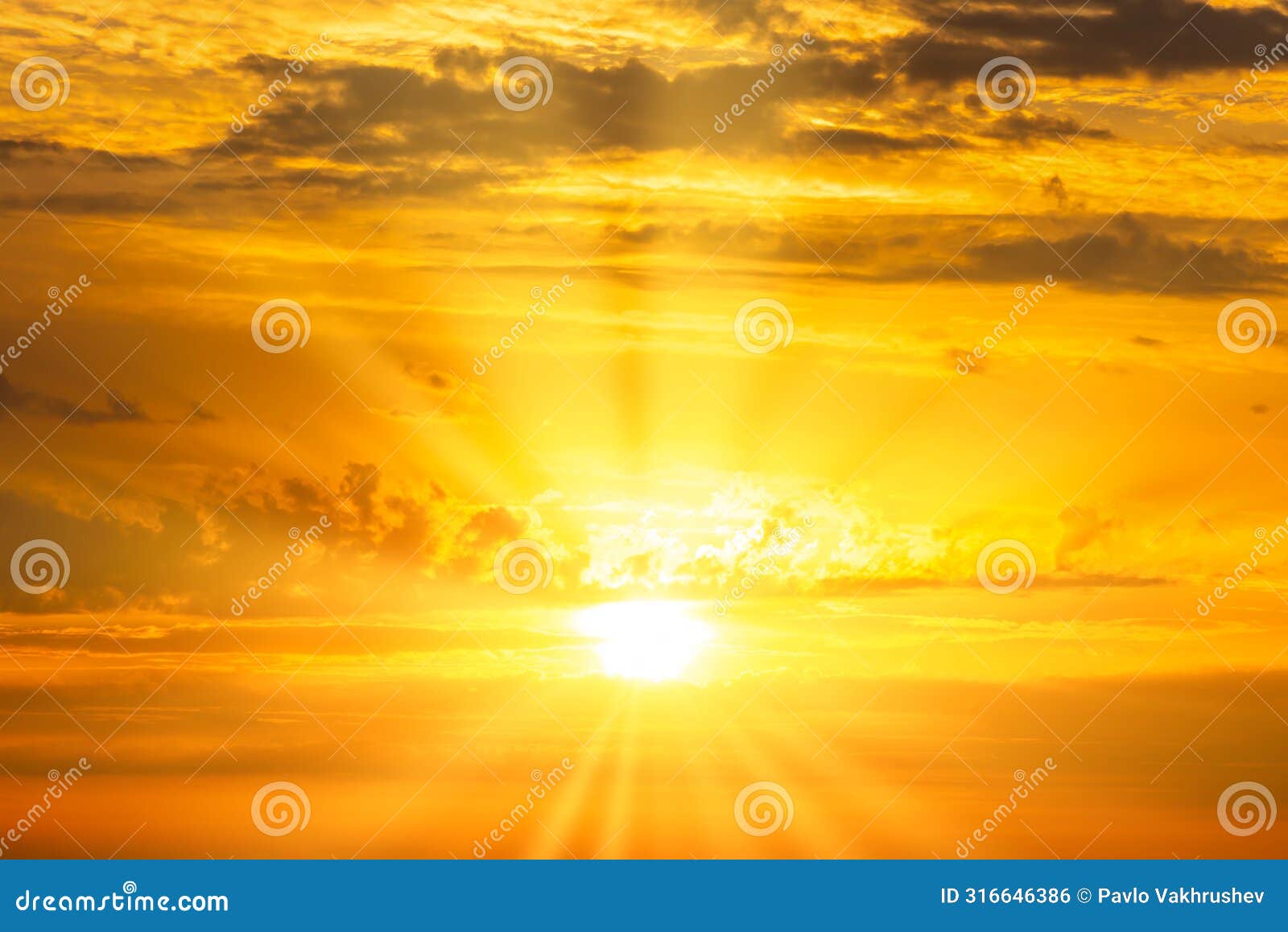 Sunset Sky with Sunset Clouds and Sun Rays Stock Photo - Image of ...