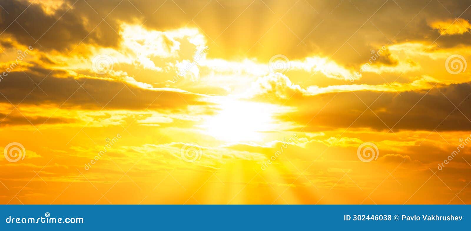 Sunset Sky with Sunset Clouds and Sun Rays Stock Photo - Image of ...