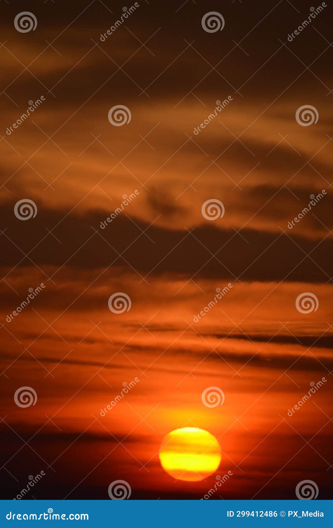 Orange and Yellow Sunset Sky with Clouds Stock Photo - Image of orange ...