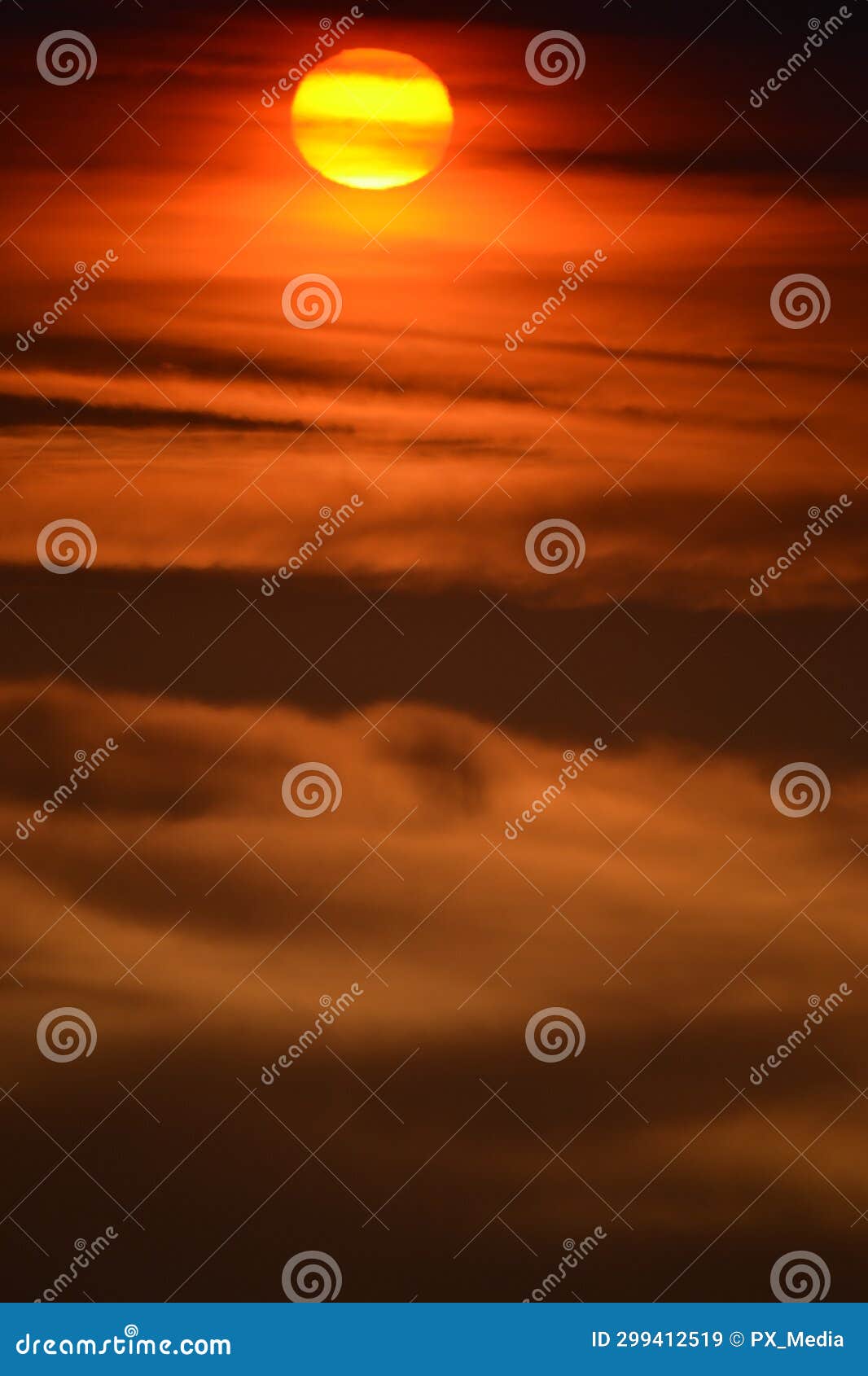 Orange and Yellow Sunset Sky with Clouds Stock Image - Image of ...