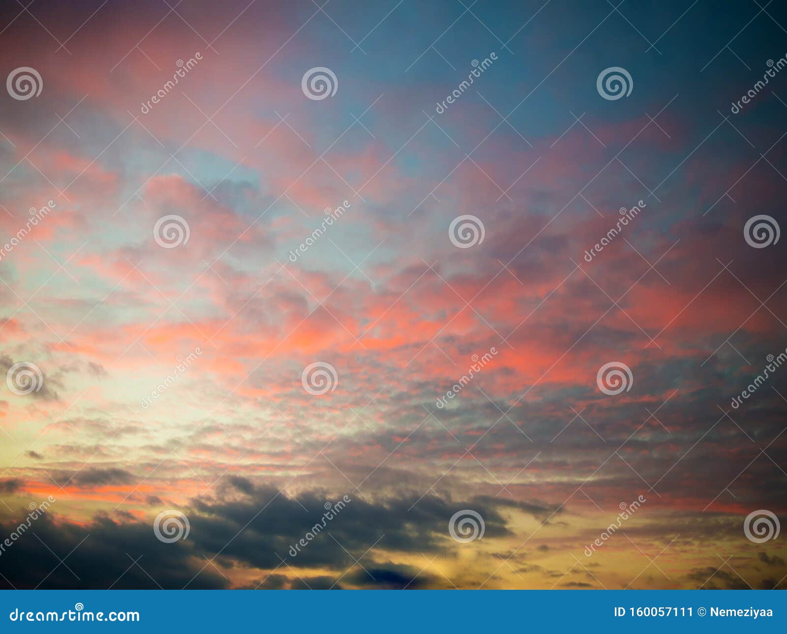Sunset sky cloudscape stock image. Image of dawn, blue - 160057111