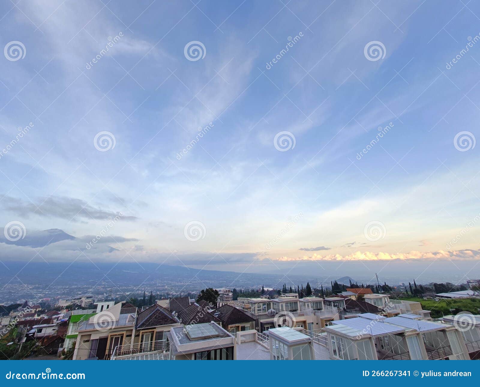 Sunset Sky on East Java Batu Malang Stock Image - Image of suburb ...