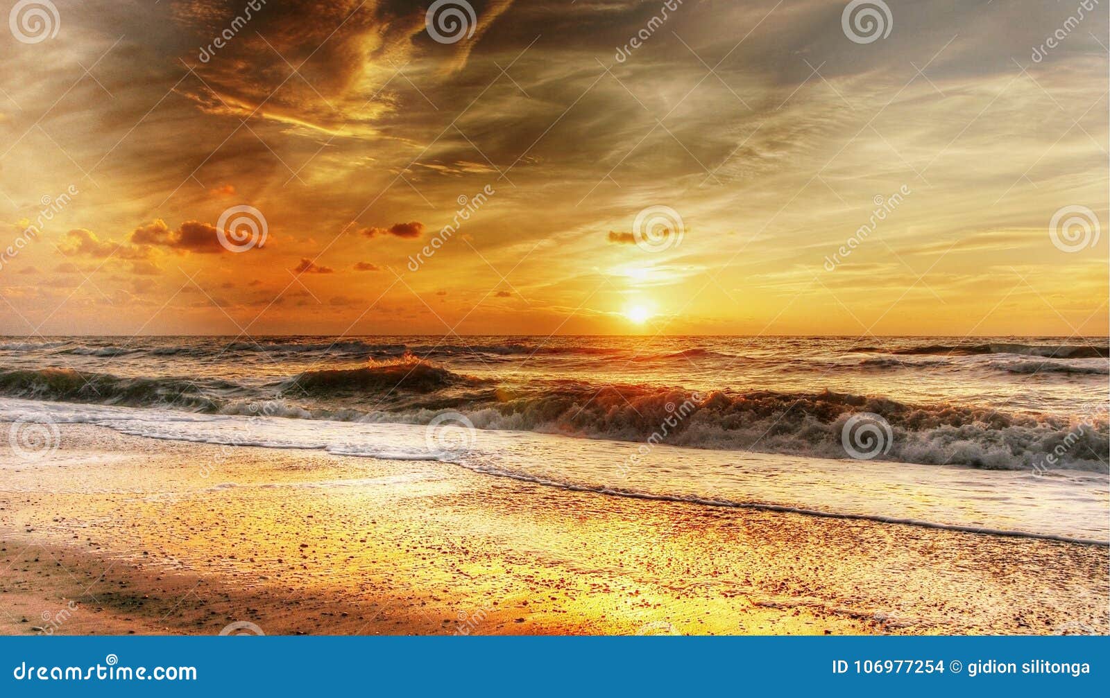 Sunset stock photo. Image of sunset, beach, evening - 106977254