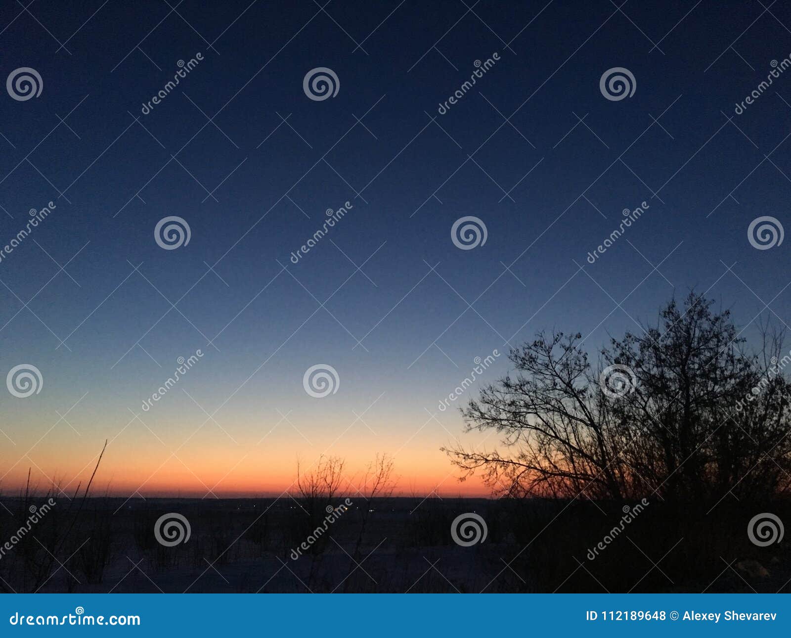 Sunset Sky in a Field with Different Colors Stock Photo - Image of ...