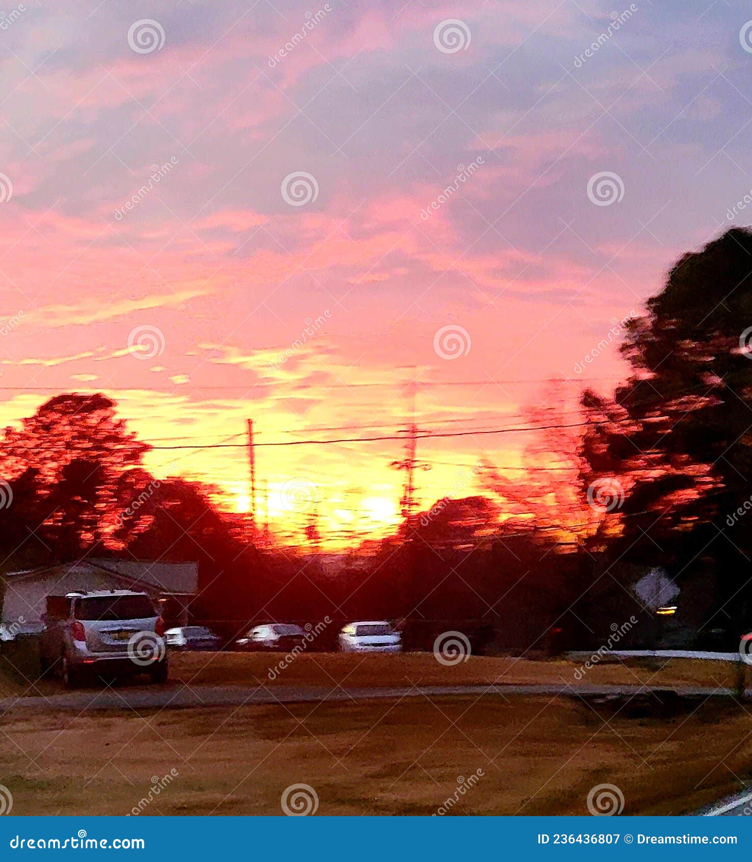 Sunset sky fire stock image. Image of reflection, evening - 236436807