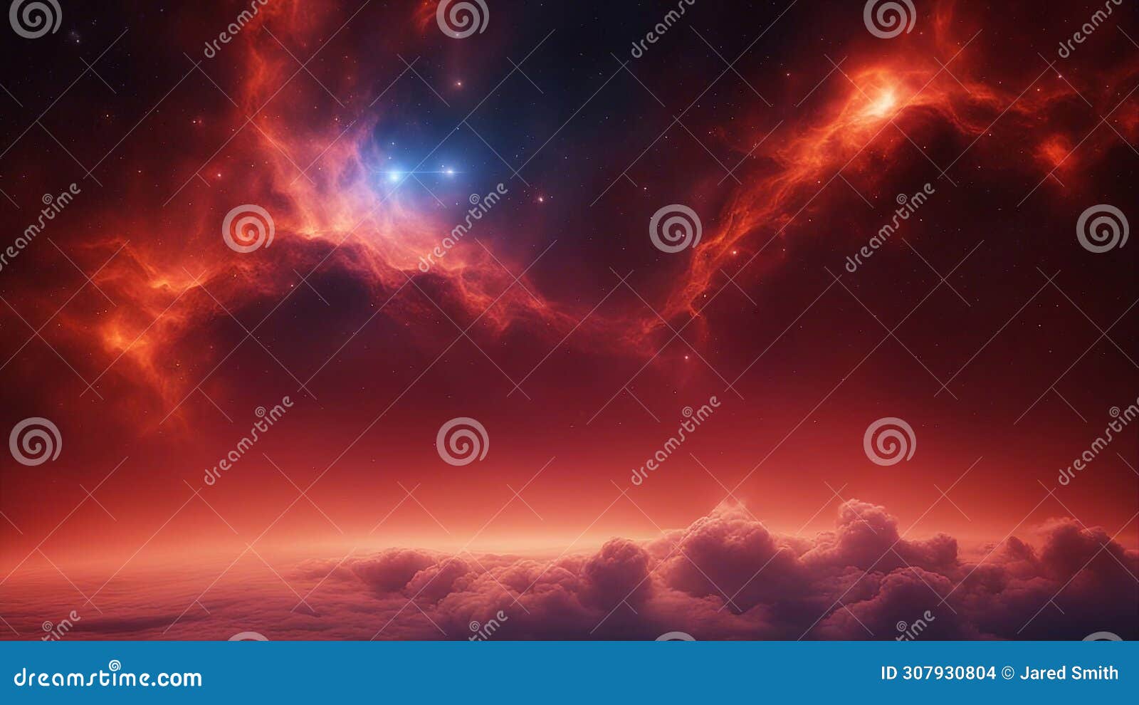 Sunset In The Sky A Firey Space Background Of A Nebula, With A Smooth ...