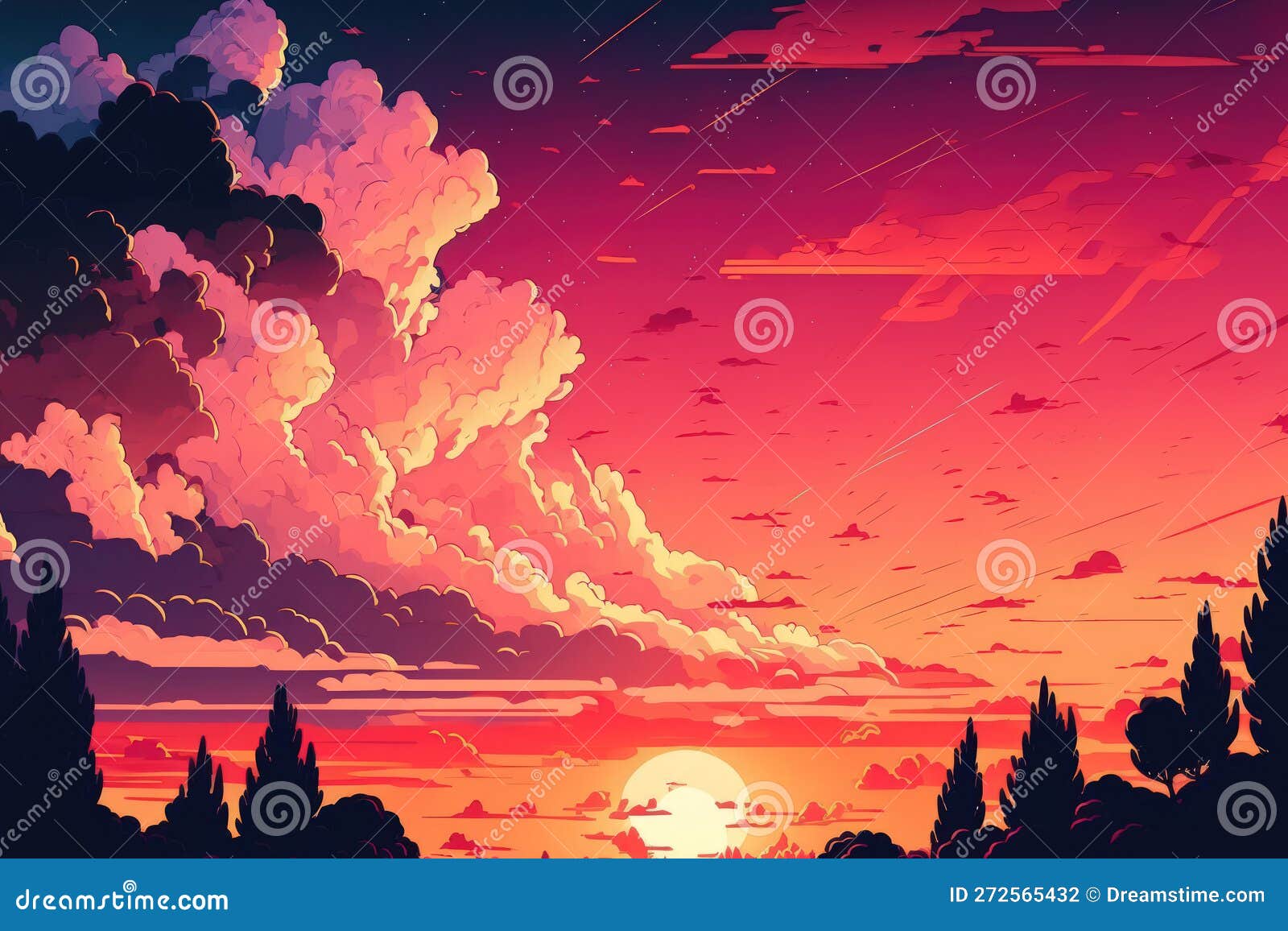 Sunset Sky in the Morning Day Light with Colorful Clouds Orange Sunrise ...