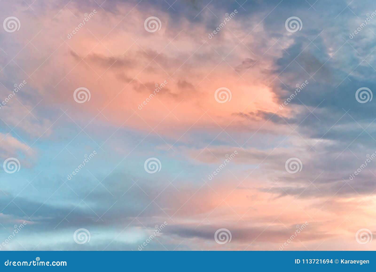 Sunset Sky with Multicolor Clouds. Stock Photo - Image of cloudy, scene ...
