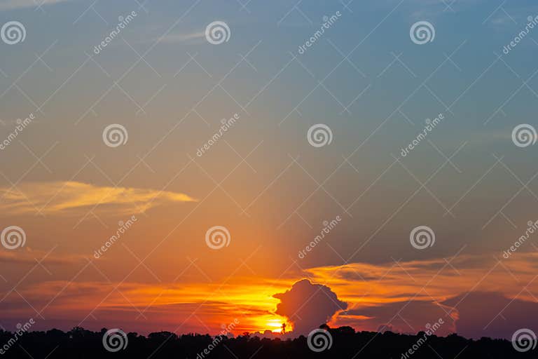 Sunset Sky with Multicolor Clouds. Dramatic Twilight Sky Background ...